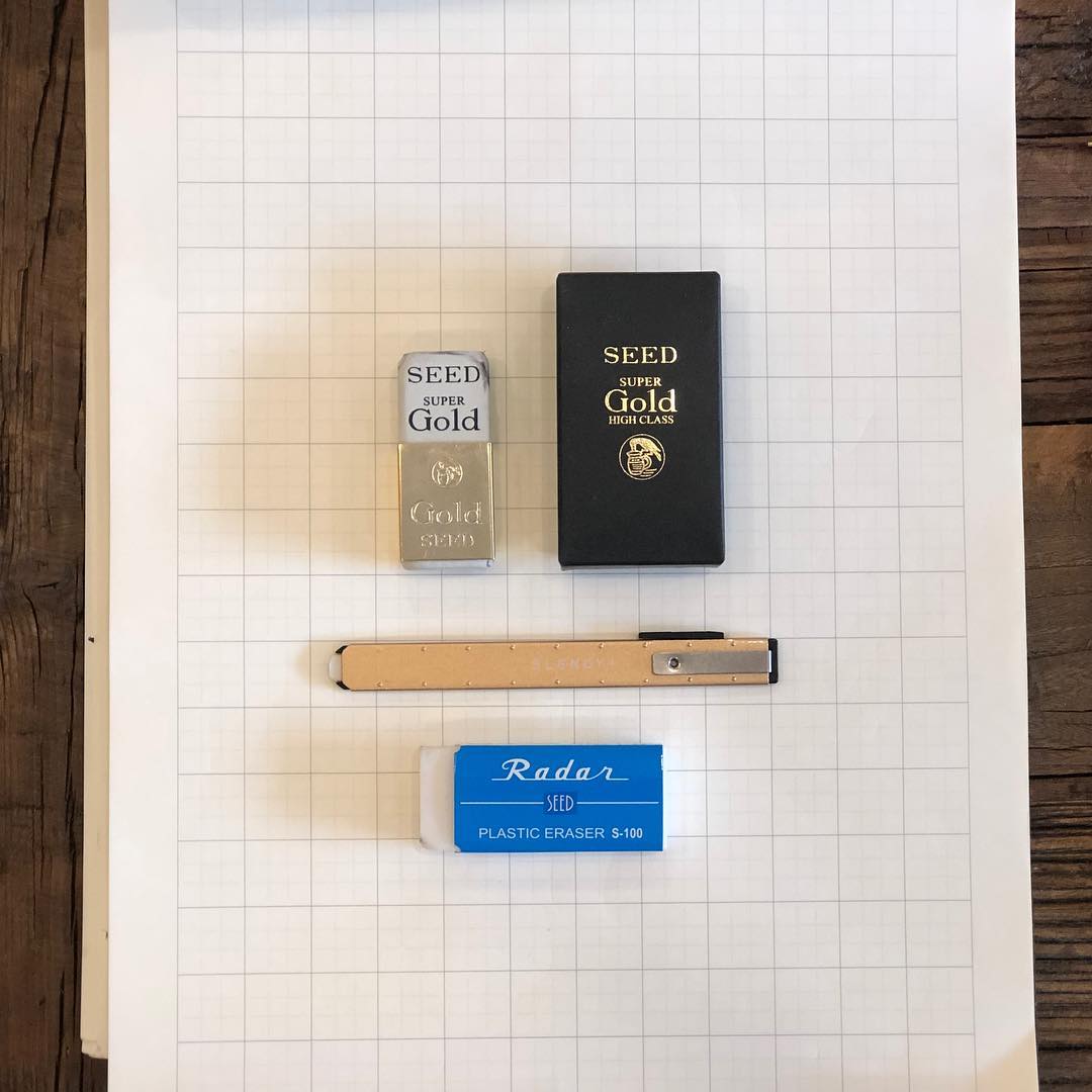 Only three erasers in this photo, but there’s a lot going on ...