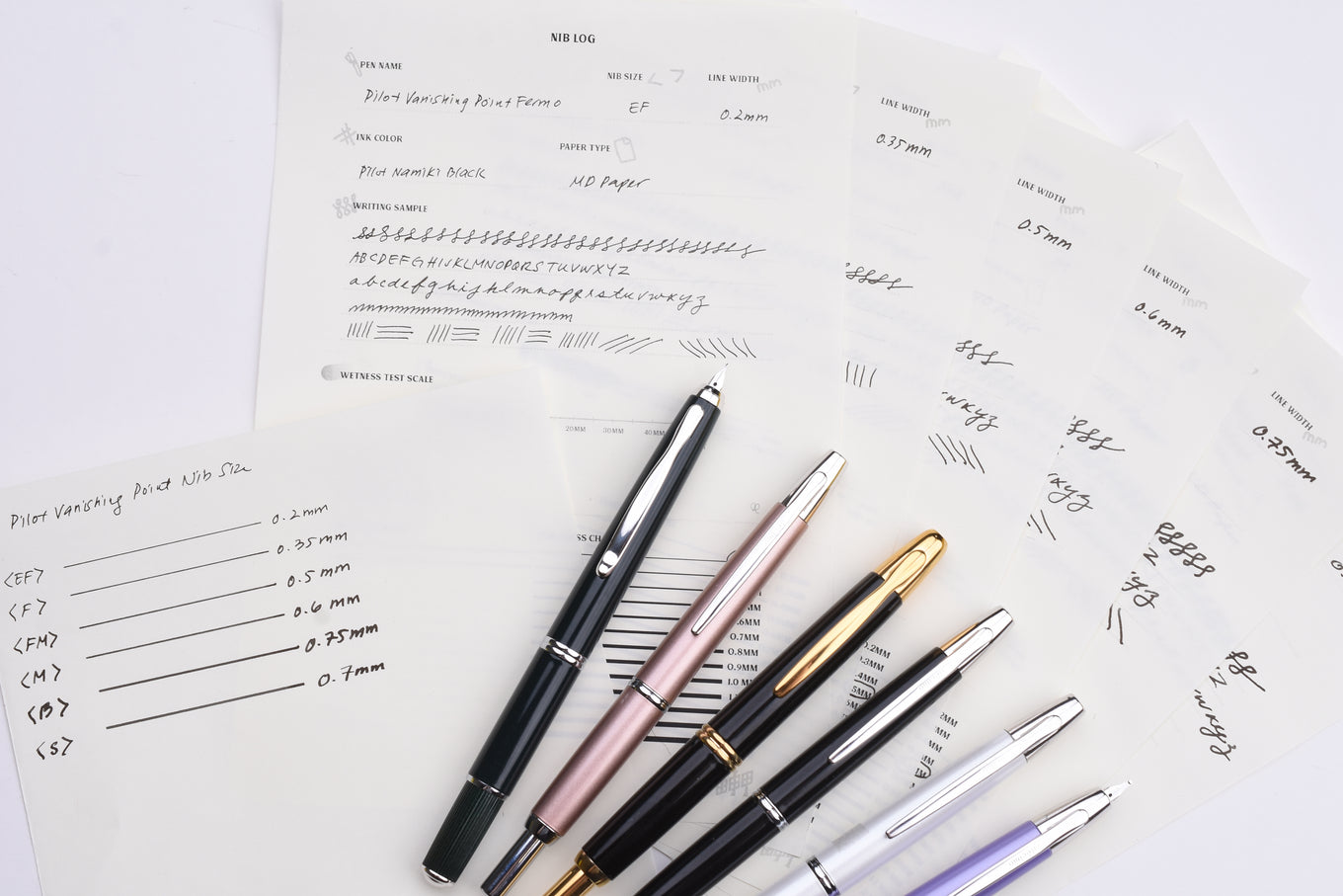 Pilot Vanishing Point Fountain Pen Nib and Line Comparison – Yoseka ...