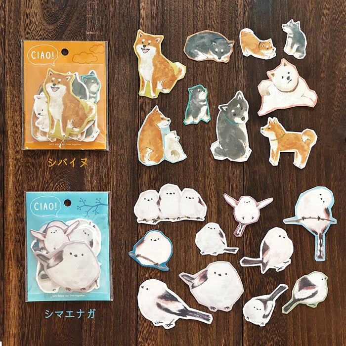 Mind Wave Flake Sticker - Ciao - Shima Enaga (Long-tailed Tit Bird ...