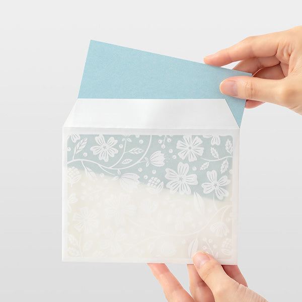 Midori Watermark Letter Set - Floral Pattern - Light Blue – Yoseka ...