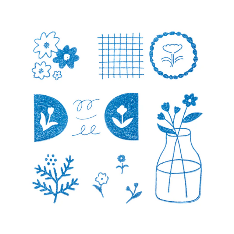 Hitotoki Kori Jirushi Clear Stamp Set - Set of 6 – Yoseka Stationery