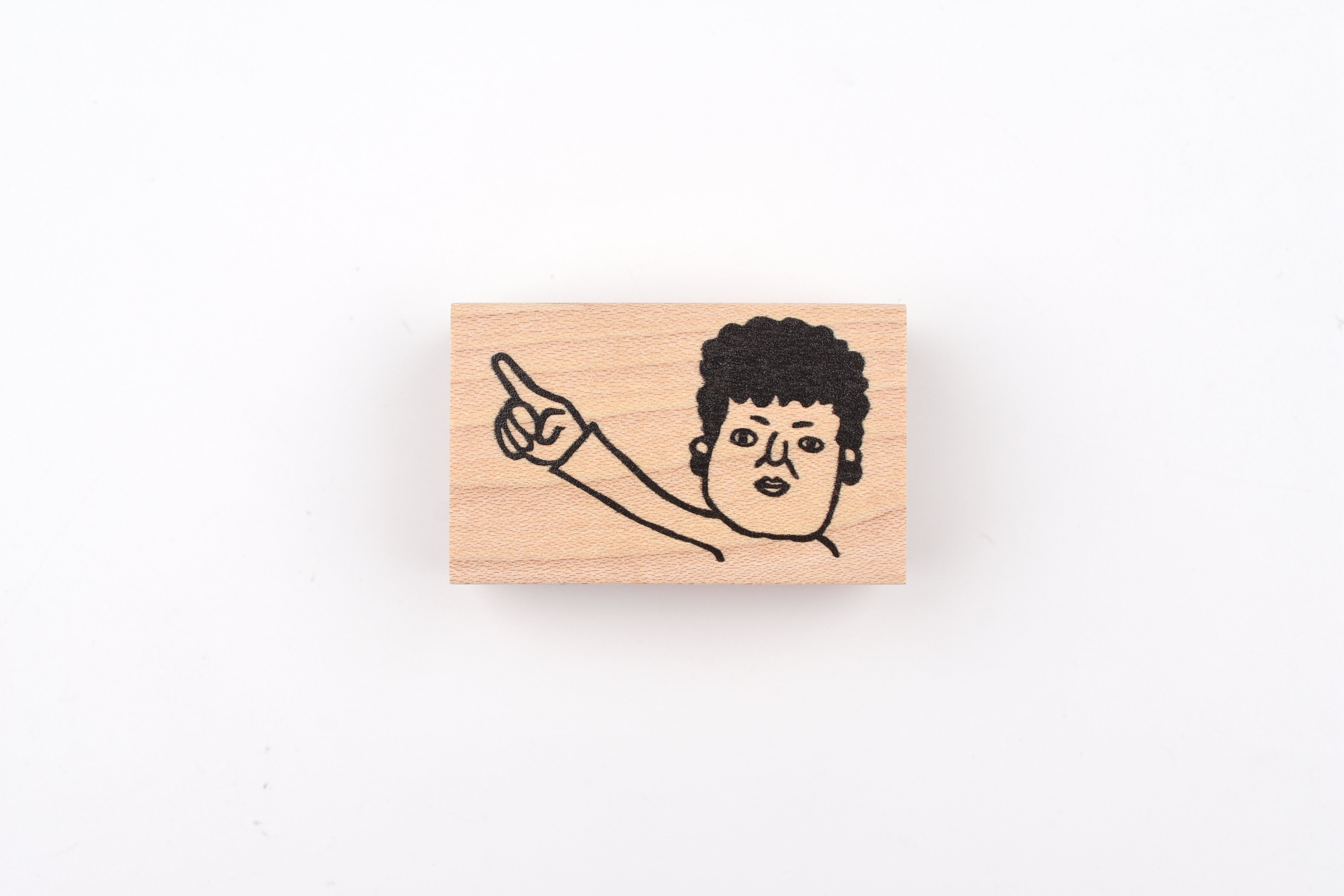 RiraRira Wooden Rubber Stamp - Seki-san Pointing – Yoseka Stationery