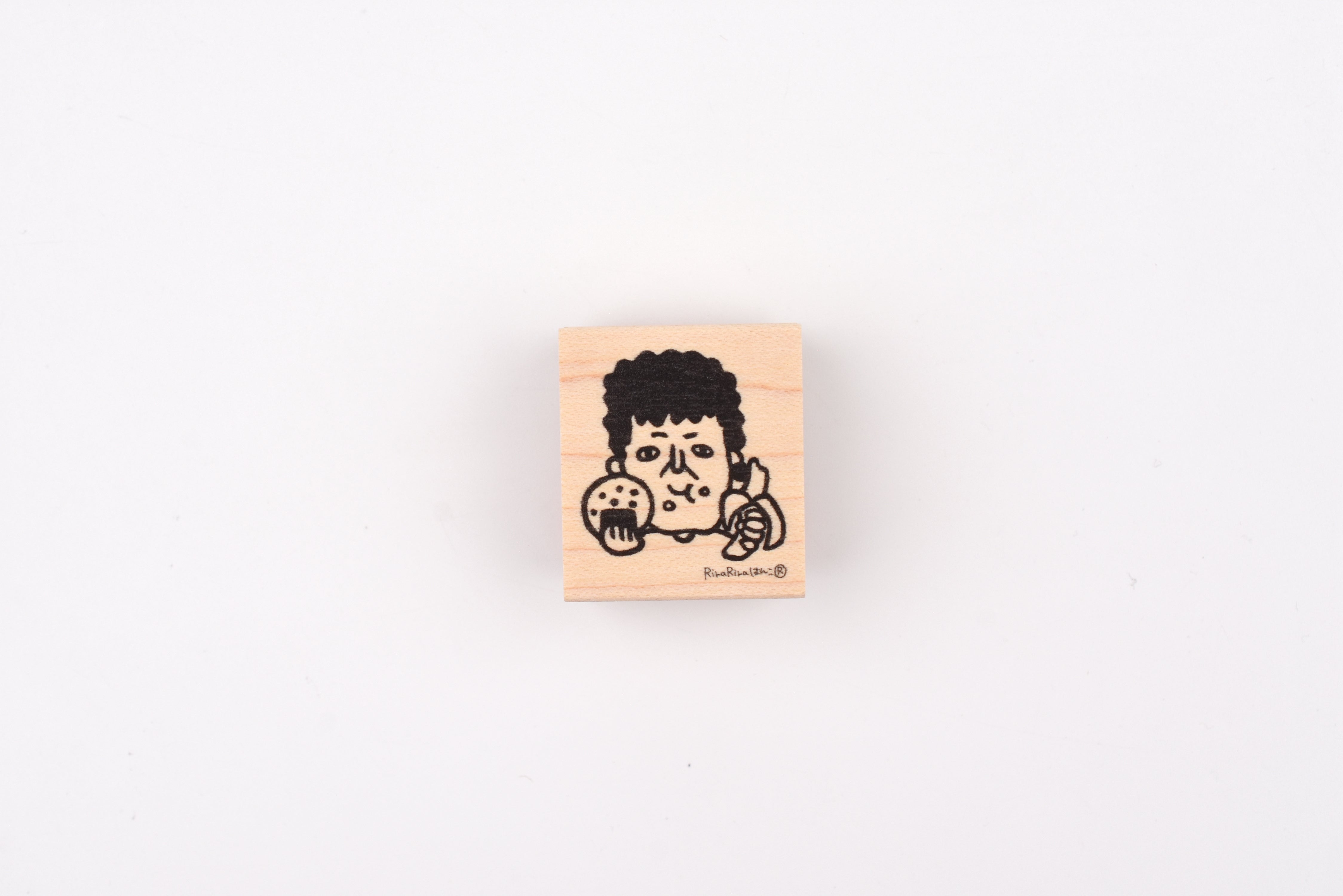 RiraRira Wooden Rubber Stamp - Seki-san Munching – Yoseka Stationery