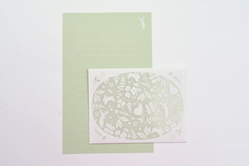 Midori Watermark Letter Set - Rabbit – Yoseka Stationery