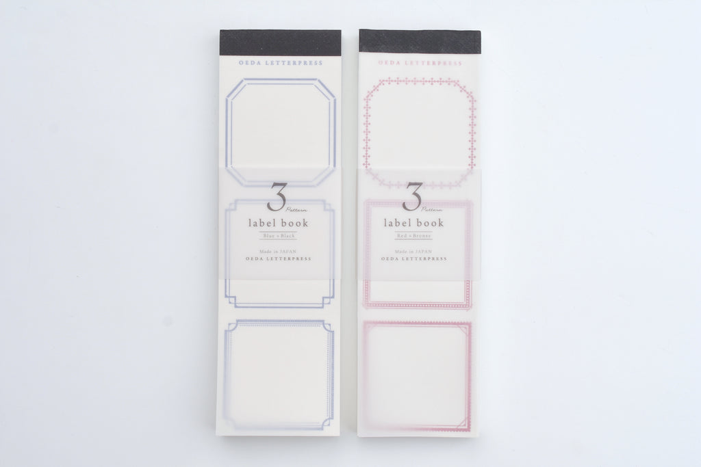 Oeda Letterpress - 3 Pattern Letterpress Label Book – Yoseka Stationery