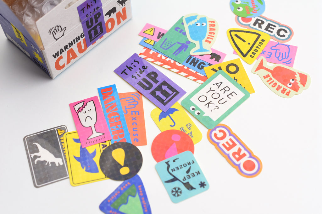 Greeting Life Flake Stickers - Caution Fragile – Yoseka Stationery