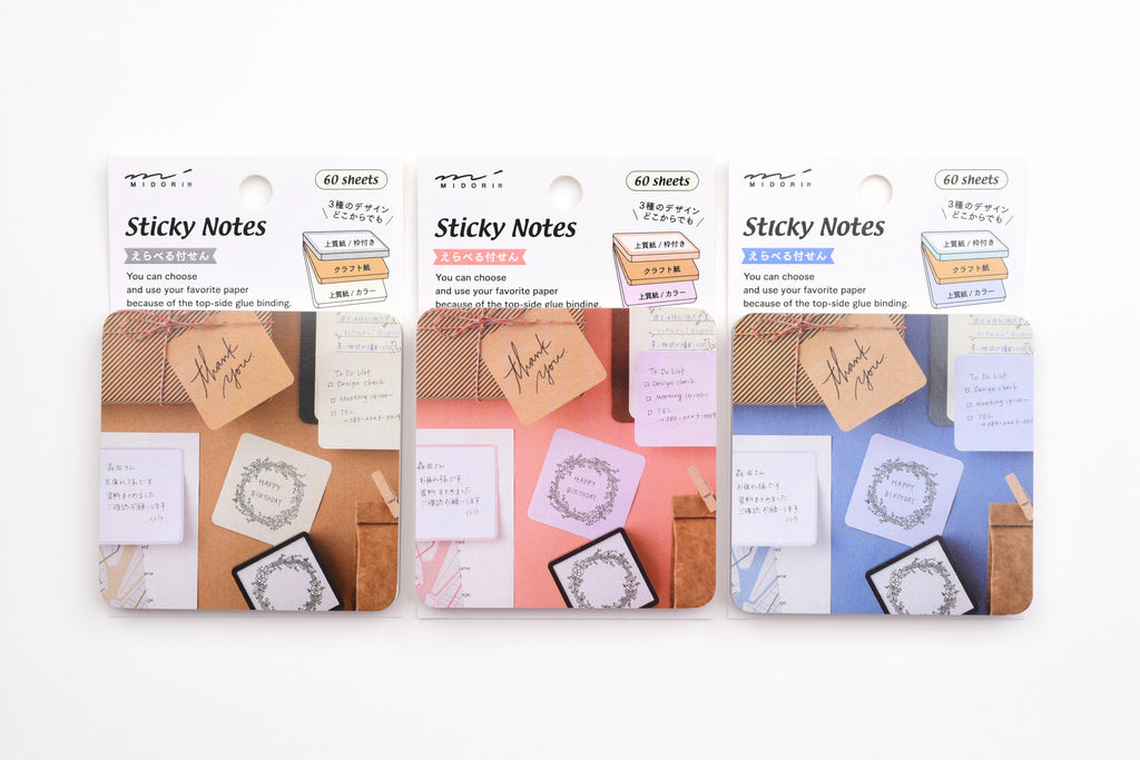 Midori Pickable Sticky Notes - Colors – Yoseka Stationery