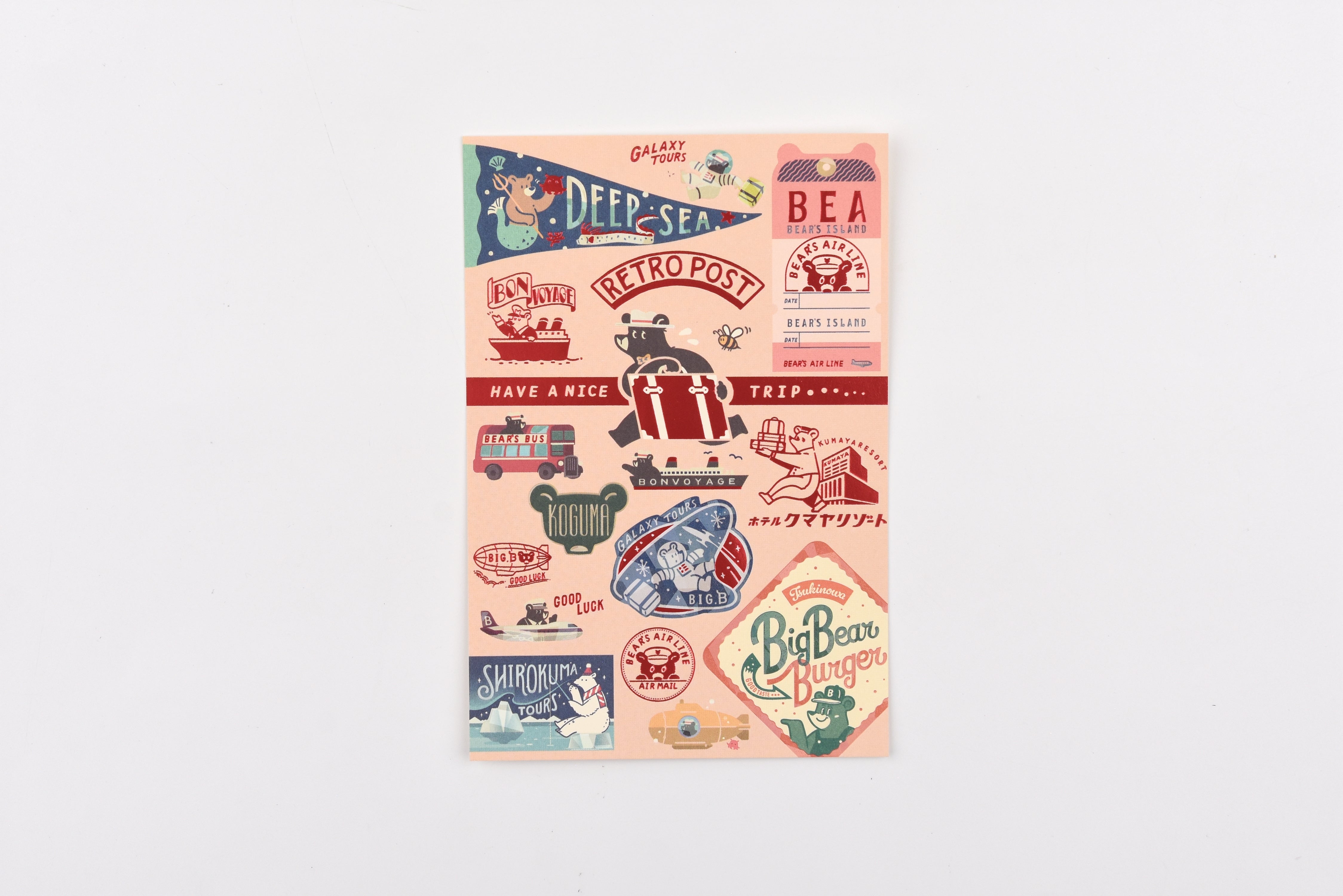 ROKKAKU x Ob1 Postcard - Bear's – Yoseka Stationery