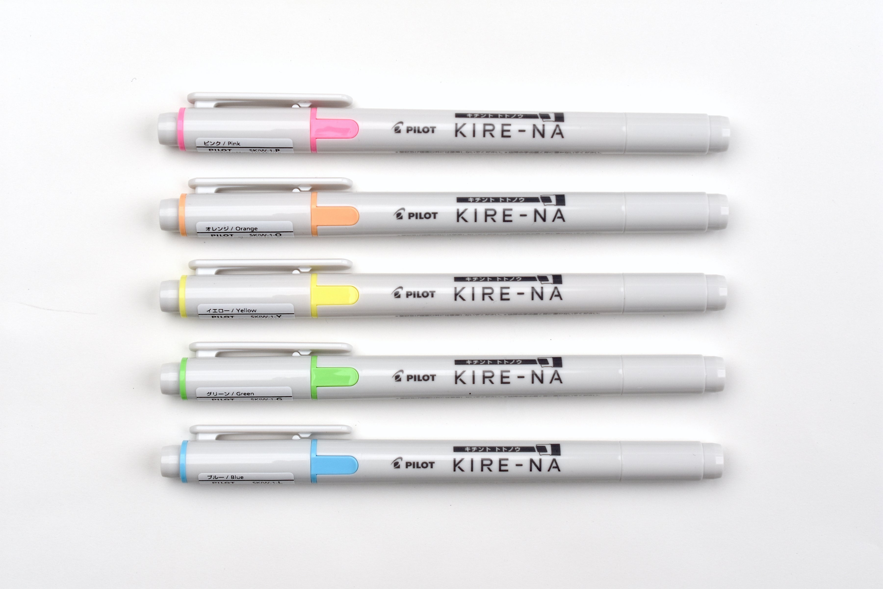 Pilot Kire-Na Dual Tip Highlighter - Set of 5 - Basic Colors – Yoseka Stationery