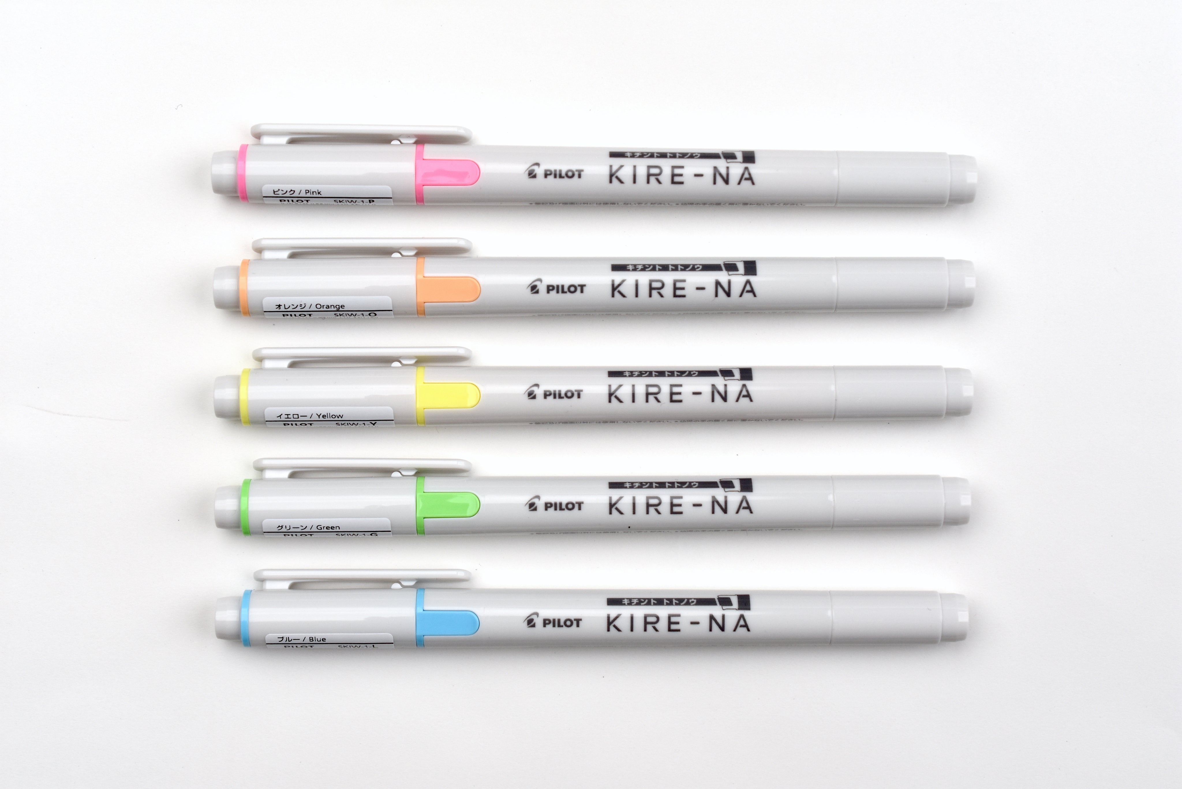 Pilot Kire-Na Dual Tip Highlighter - Set of 5 - Basic Colors – Yoseka Stationery