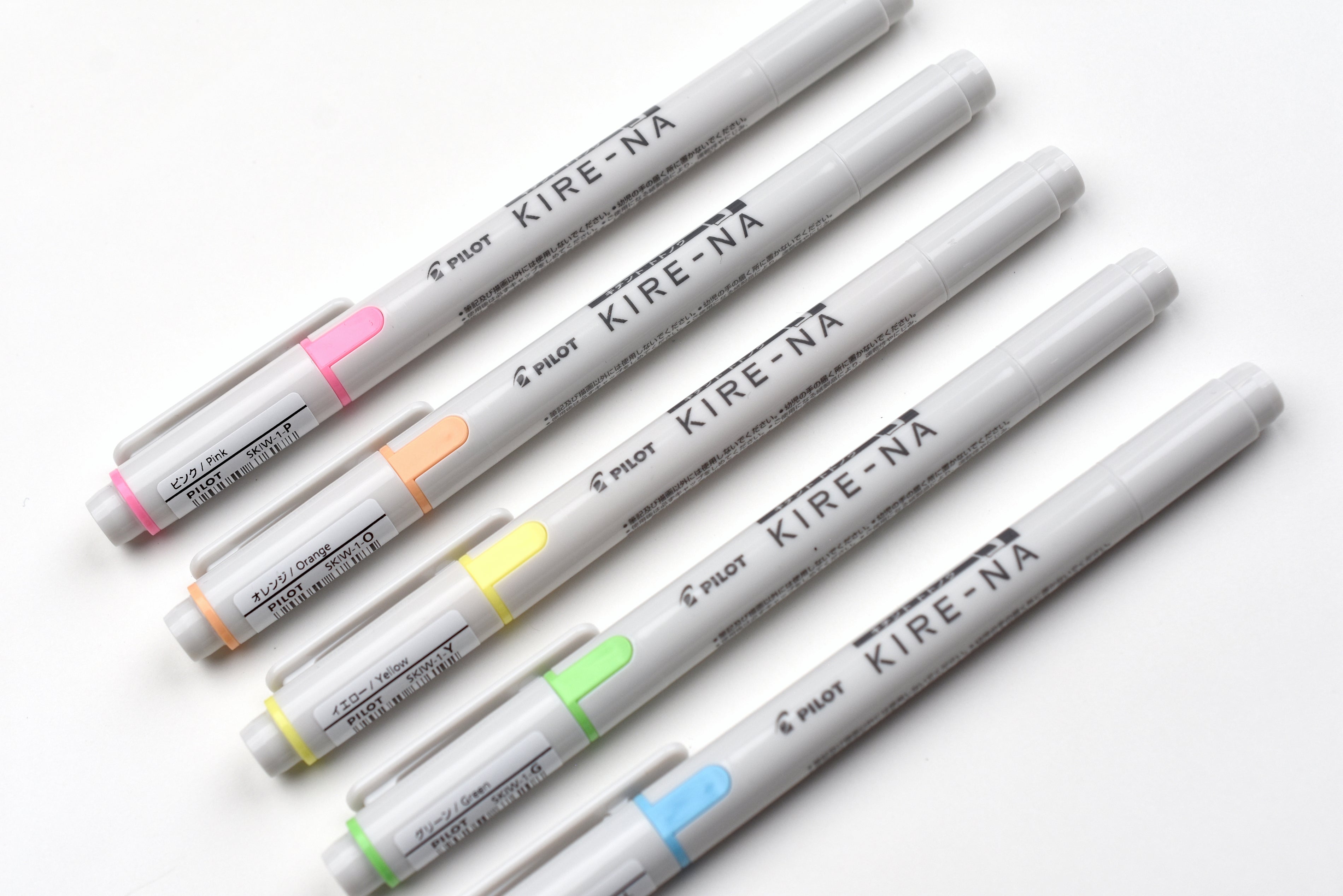 Pilot Kire-Na Dual Tip Highlighter - Set of 5 - Basic Colors – Yoseka Stationery