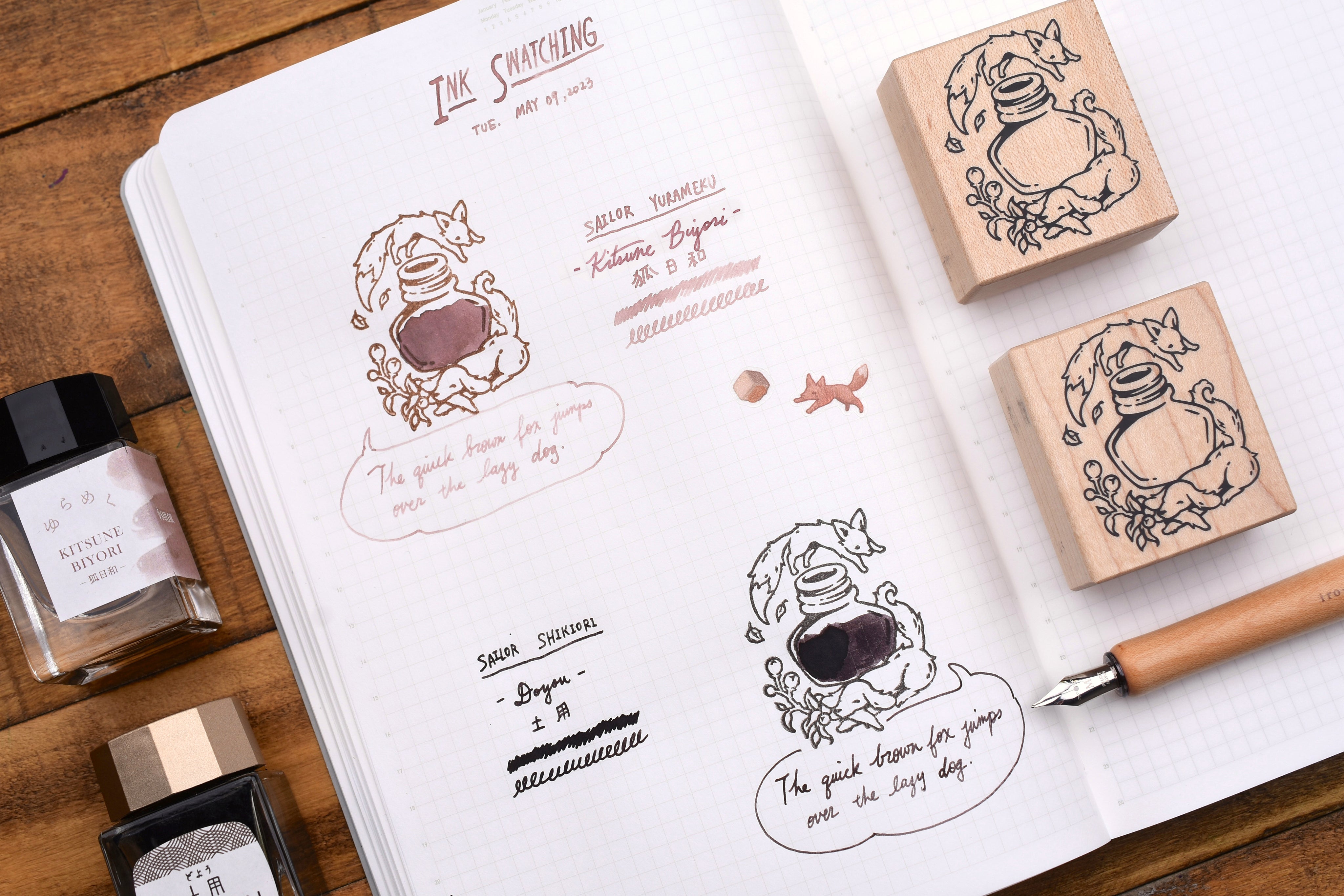 Stationery Zoo - Quick Brown Fox and Lazy Dog Ink Stamp – Yoseka Stationery