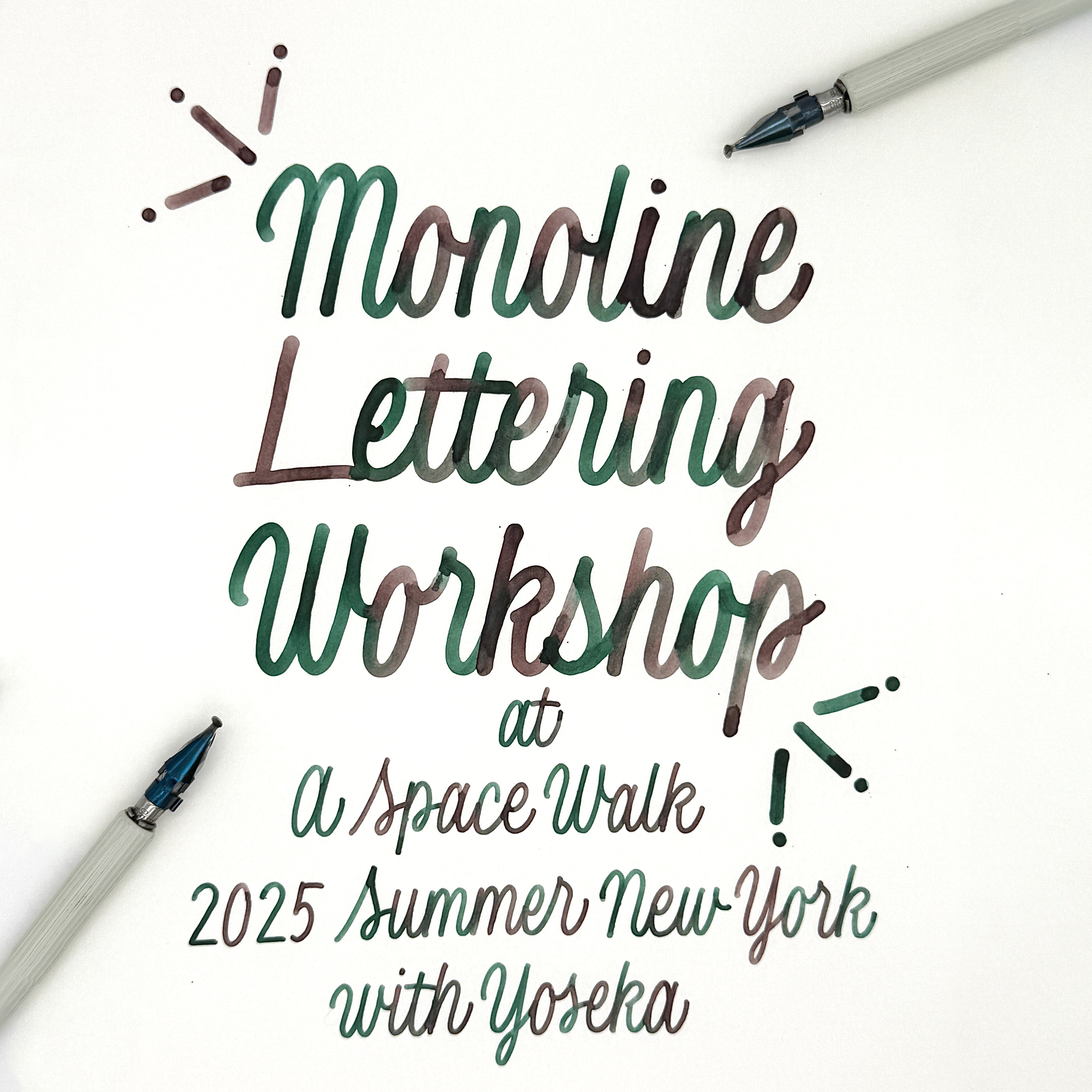 A Space Walk - Monoline Lettering Workshop with Bechori (Reservations ...
