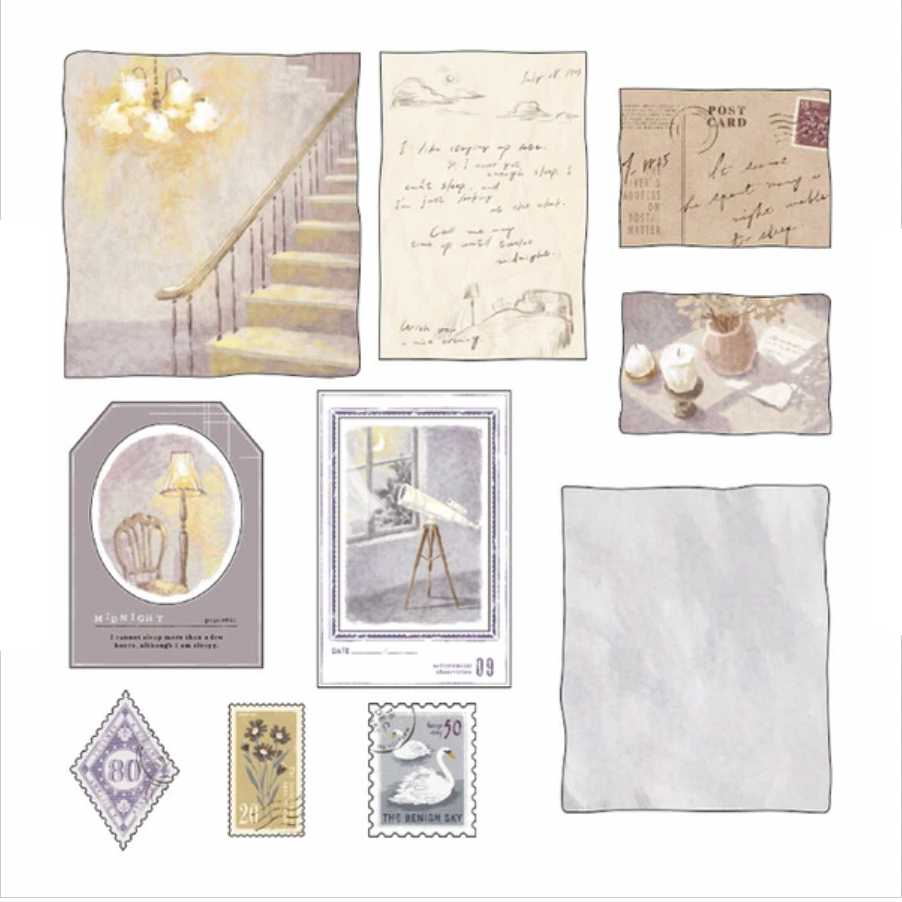 Mind Wave Landscape Sticker - Late Night – Yoseka Stationery