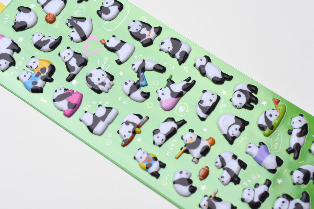 Puffy Stickers - Panda – Yoseka Stationery