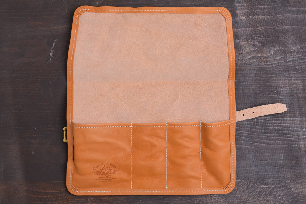The Superior Labor Leather Roll Pen Case - Natural – Yoseka Stationery