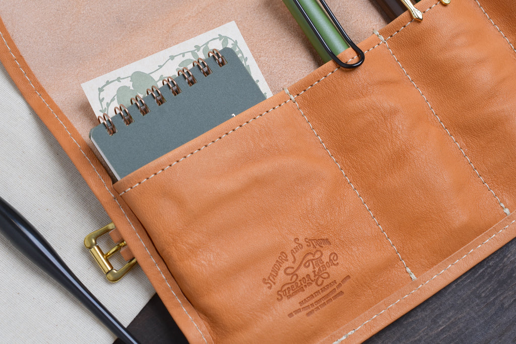 The Superior Labor Leather Roll Pen Case - Natural – Yoseka Stationery