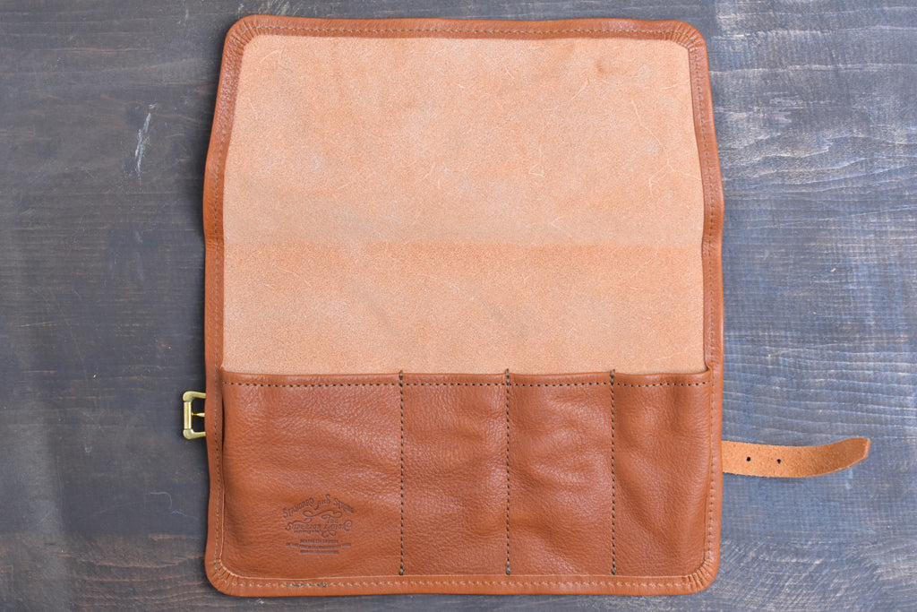 The Superior Labor Leather Roll Pen Case - Light Brown – Yoseka Stationery