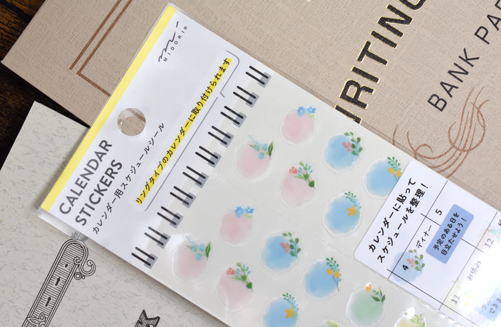 Midori Calendar Sticker - Flower - Large – Yoseka Stationery