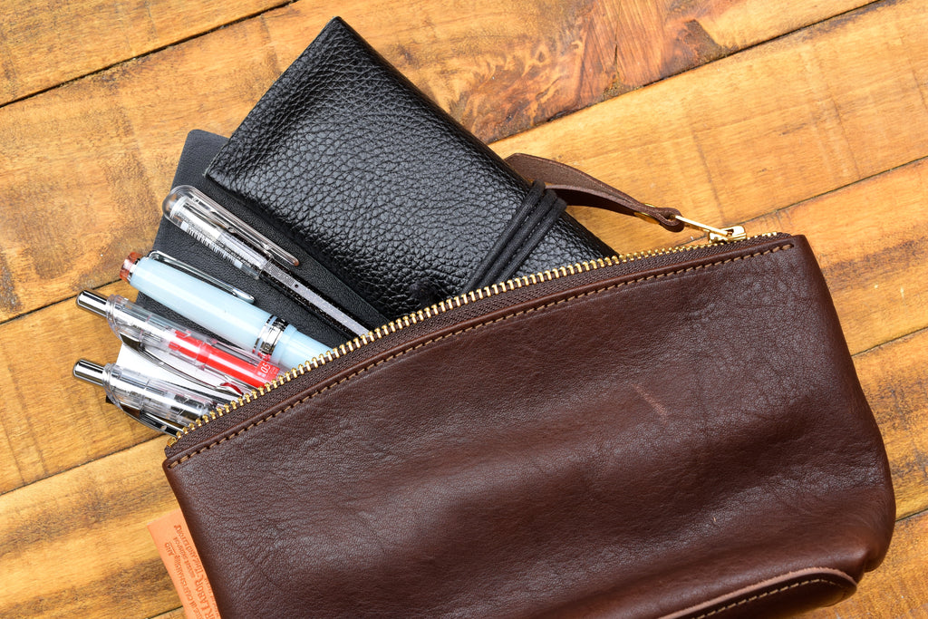 The Superior Labor Leather Pouch L - Dark Brown – Yoseka Stationery