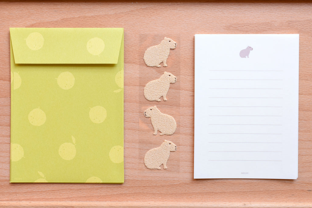 Mini Letter Set with Capybara Stickers – Yoseka Stationery