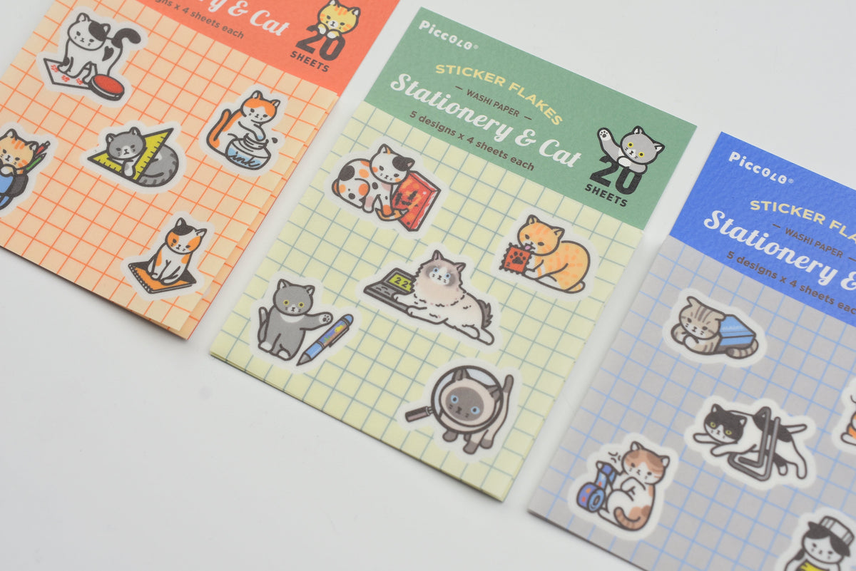 Plain Stationery Washi Sticker Sheet Stationery and Cat – Yoseka Stationery