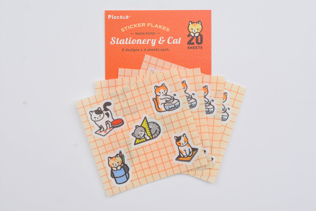 Plain Stationery Washi Sticker Sheet Stationery and Cat – Yoseka Stationery