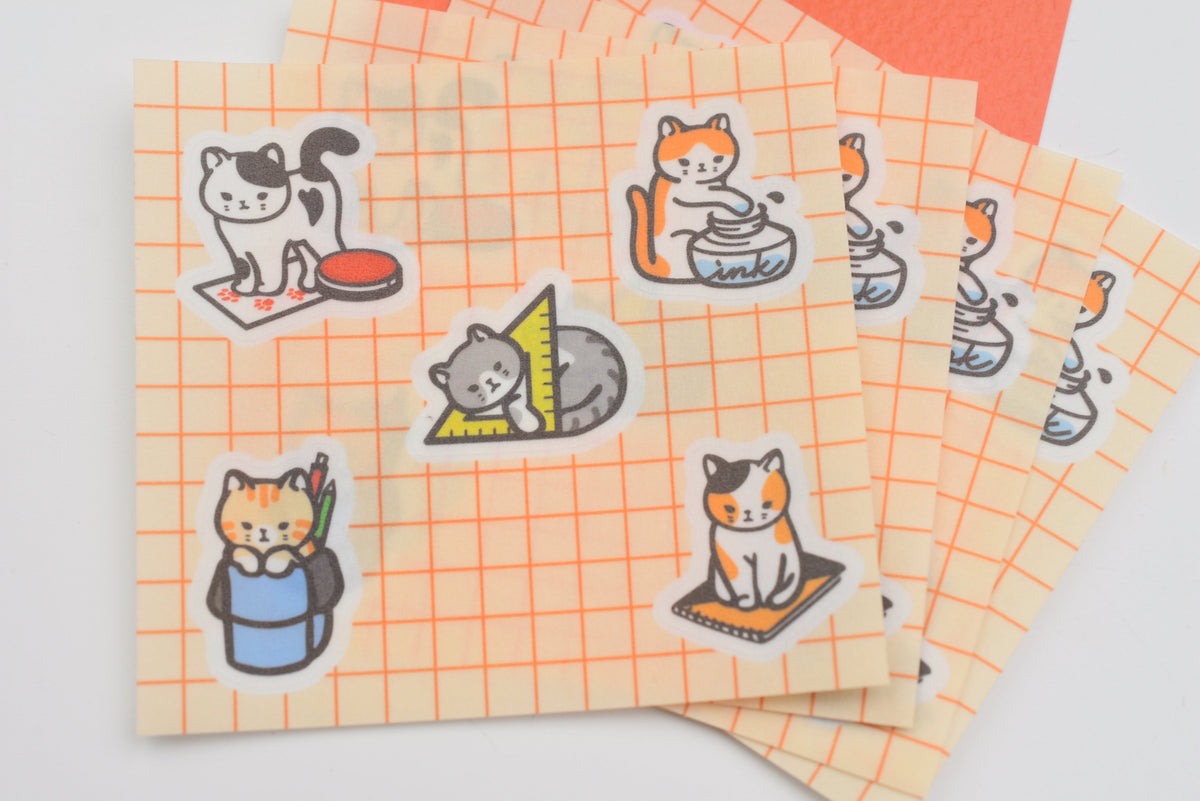 Plain Stationery Washi Sticker Sheet Stationery and Cat – Yoseka Stationery