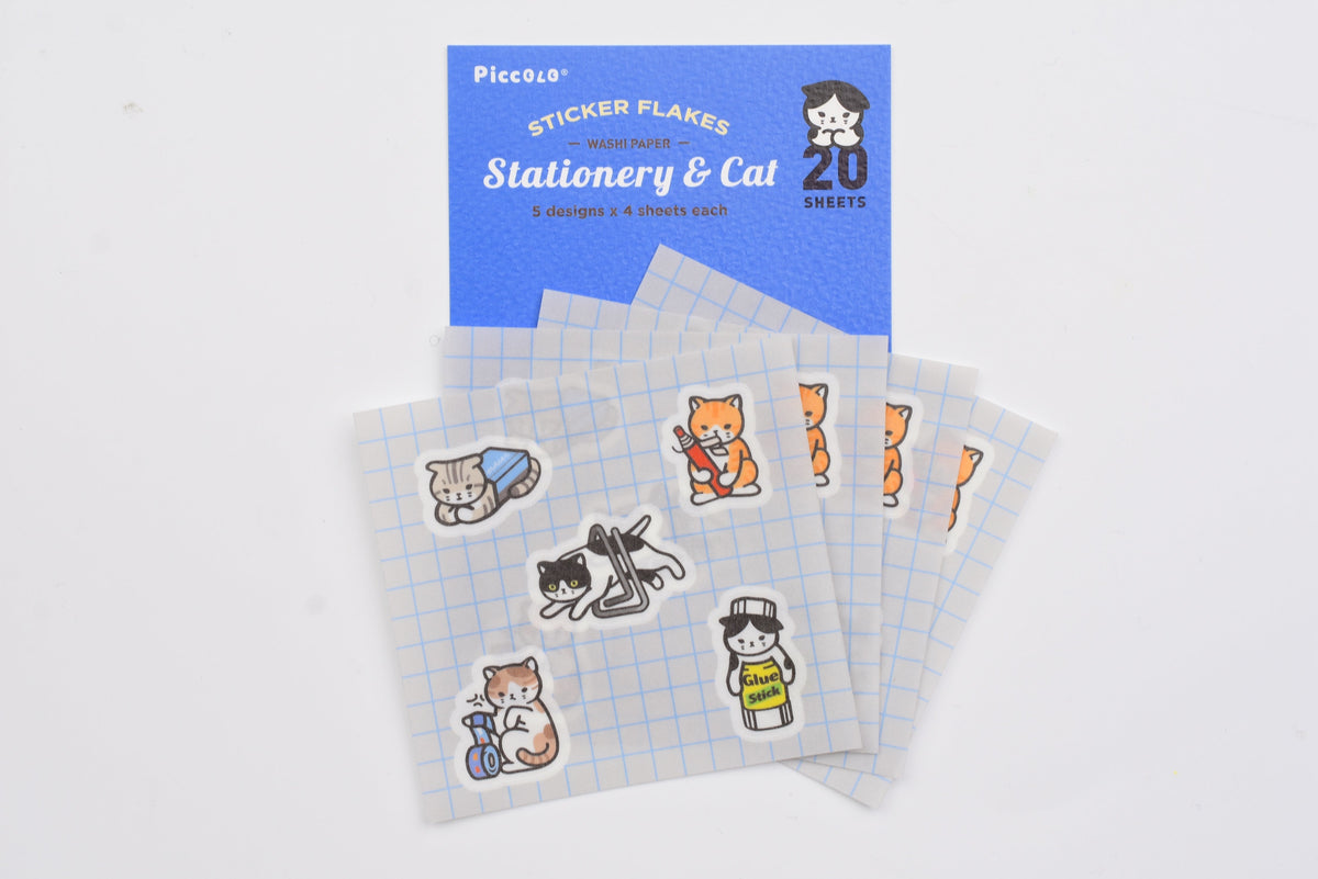 Plain Stationery Washi Sticker Sheet Stationery and Cat – Yoseka Stationery