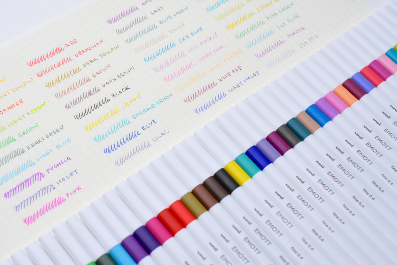 Uni EMOTT Felt-Tip Color Liner - Set of 40 – Yoseka Stationery