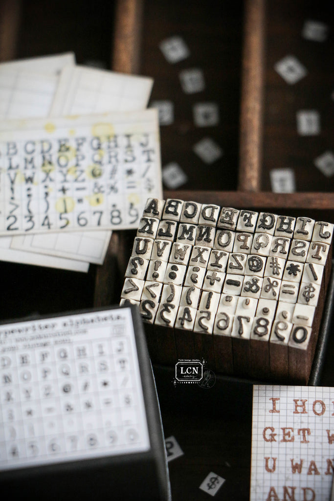 LCN DIY Mini Rubber Stamp Set - Antique Typewriter Alphabets (Limited ...