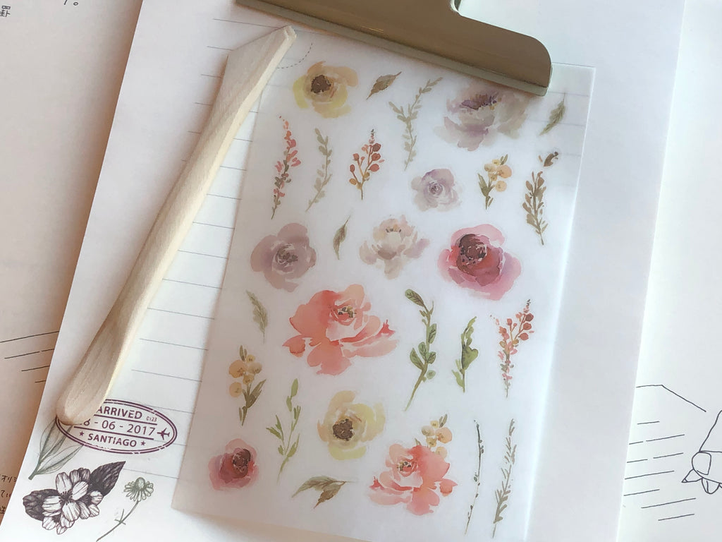 MU Print-On Stickers - Watercolor Blooms - #73 – Yoseka Stationery
