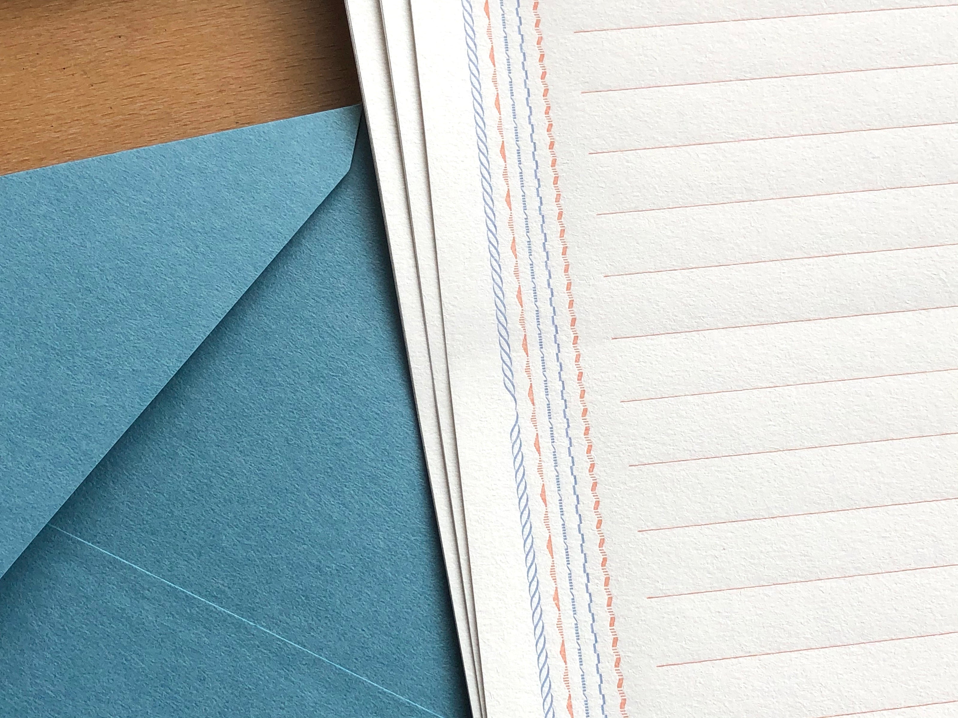 Letterpress Letter Set - Blue Frame – Yoseka Stationery