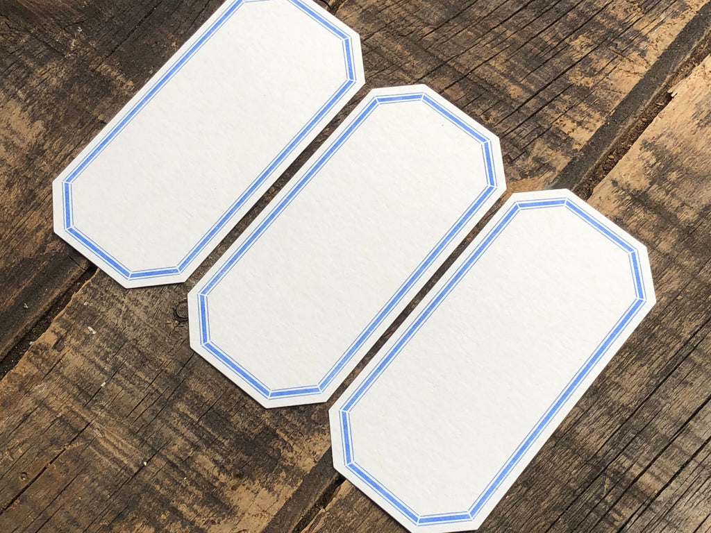 Classiky - Letterpress Label Card - Blue – Yoseka Stationery