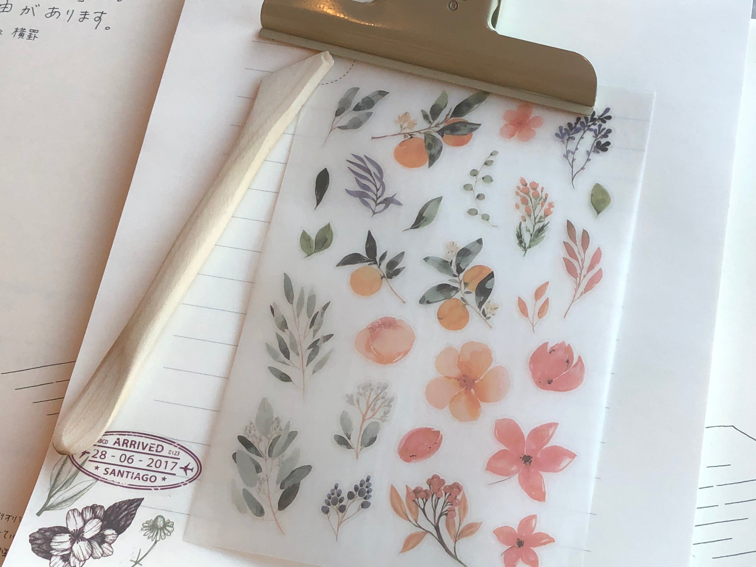 MU Print-On Stickers - Citrus Florals - #70 – Yoseka Stationery