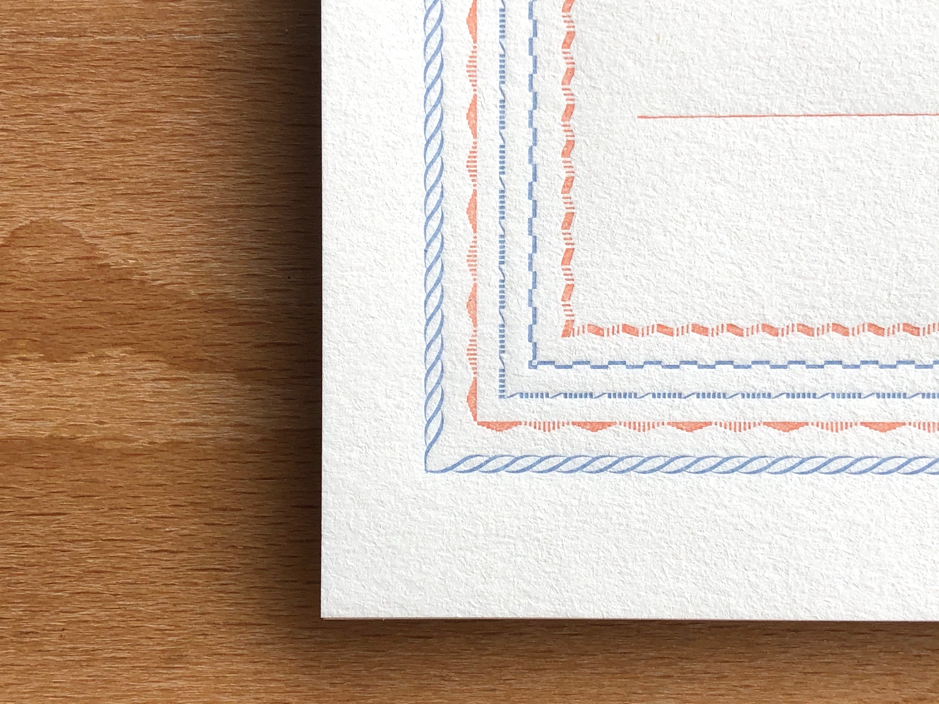 Letterpress Letter Set - Blue Frame – Yoseka Stationery