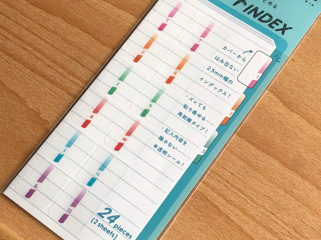 Midori Planner Index Label - Number Color – Yoseka Stationery