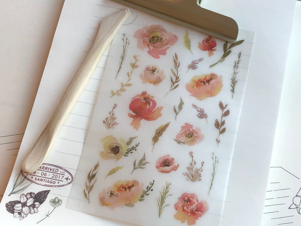 MU Print-On Stickers - Watercolor Blooms - #73 – Yoseka Stationery