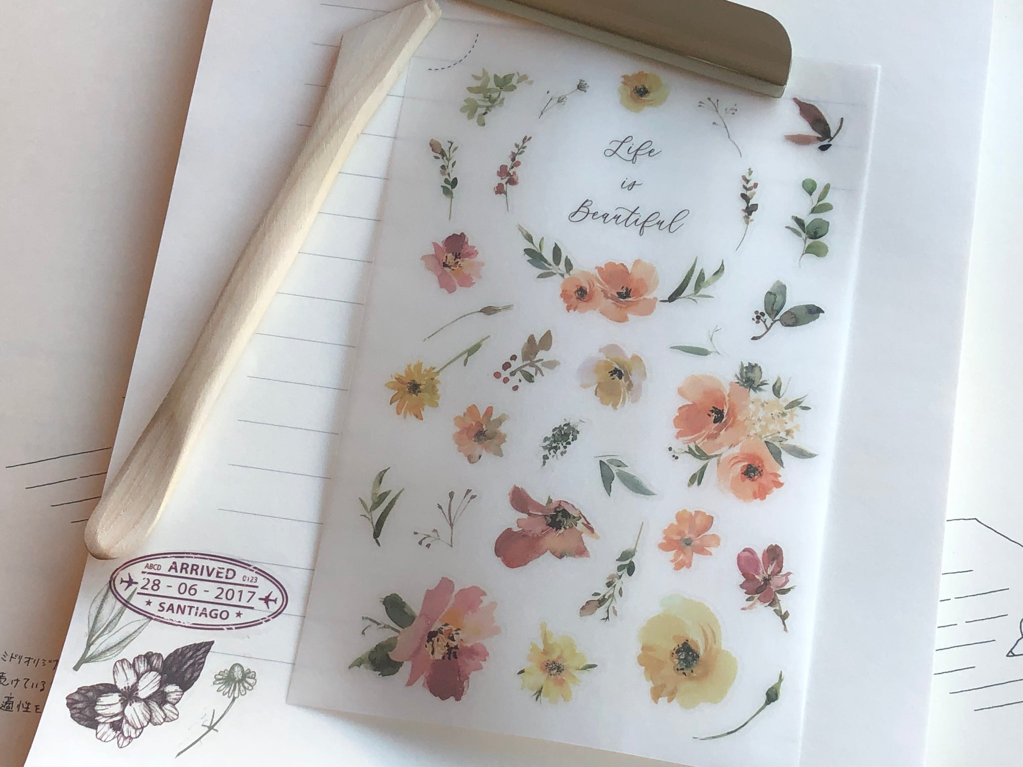 MU Print-On Stickers - Life is Beautiful - #82 – Yoseka Stationery