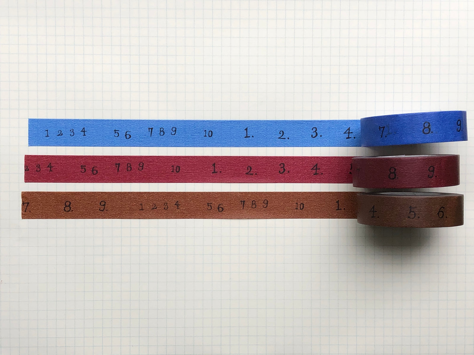 Classiky - Yoko Inoue Number Masking Tape - Set of 3 – Yoseka Stationery