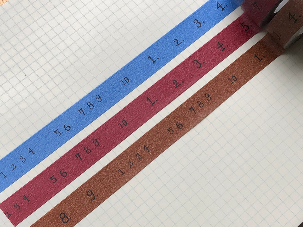Classiky - Yoko Inoue Number Masking Tape - Set of 3 – Yoseka Stationery