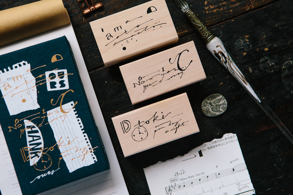 OURS x Hank Daily Cursive-A Rubber Stamp Set – Yoseka Stationery