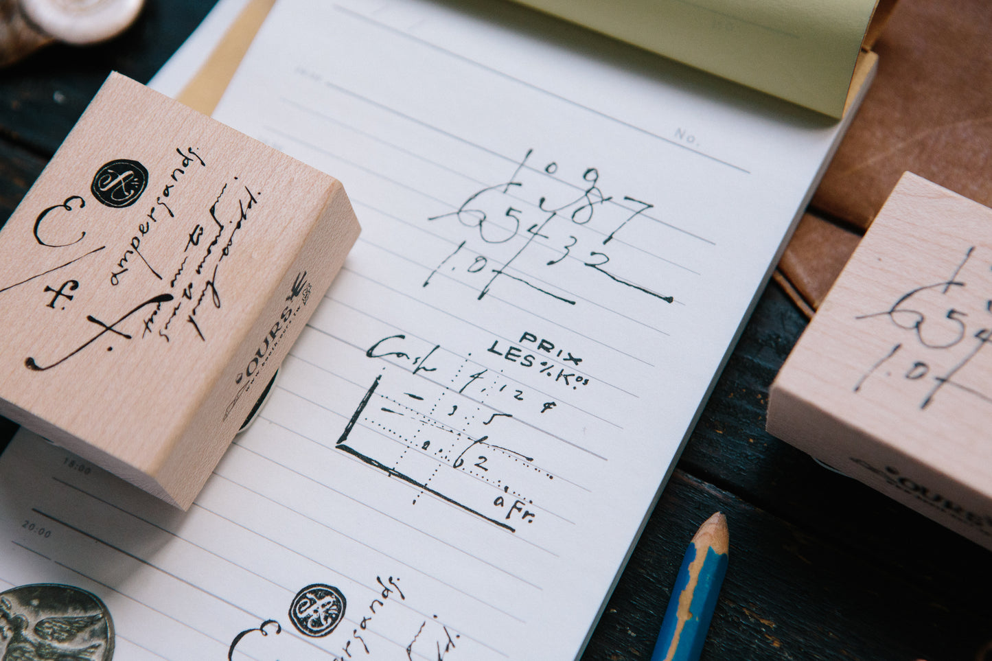 OURS x Hank Daily Cursive-B Rubber Stamp Set – Yoseka Stationery