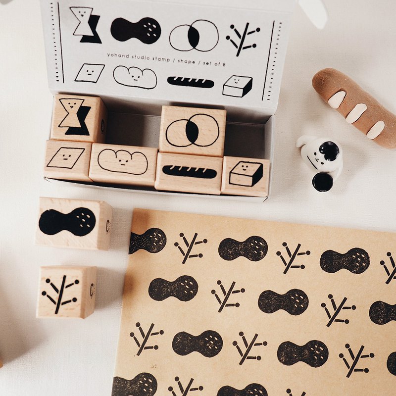 Yohand Studio Wooden Stamp Set - Shapes – Yoseka Stationery