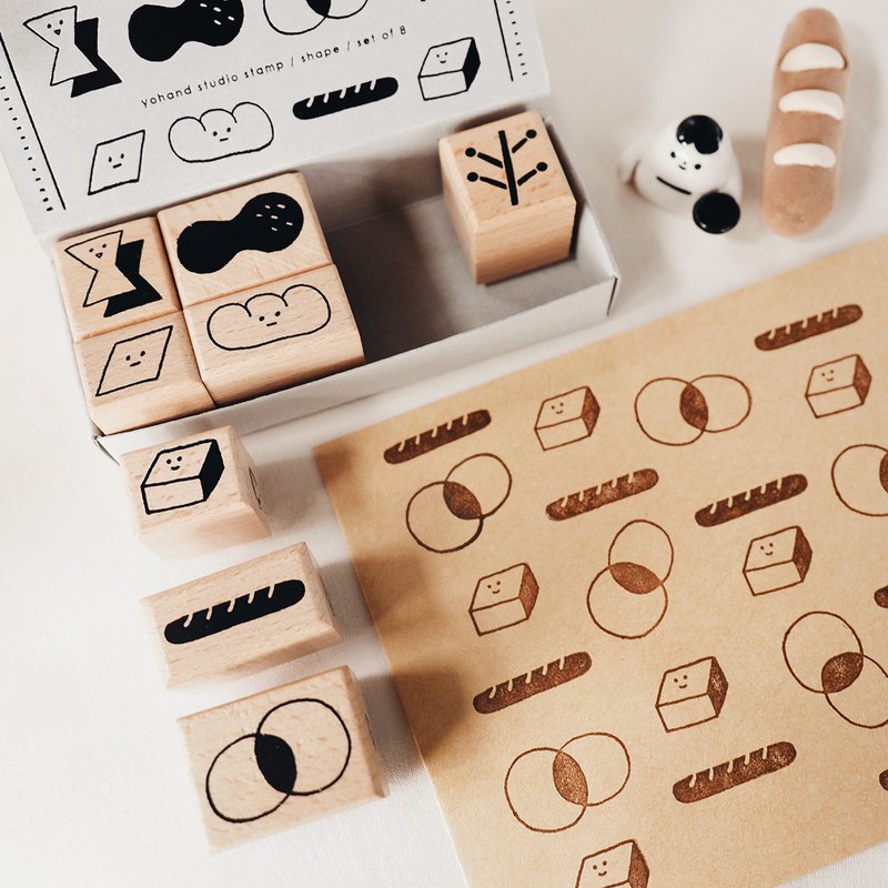 Yohand Studio Wooden Stamp Set - Shapes – Yoseka Stationery